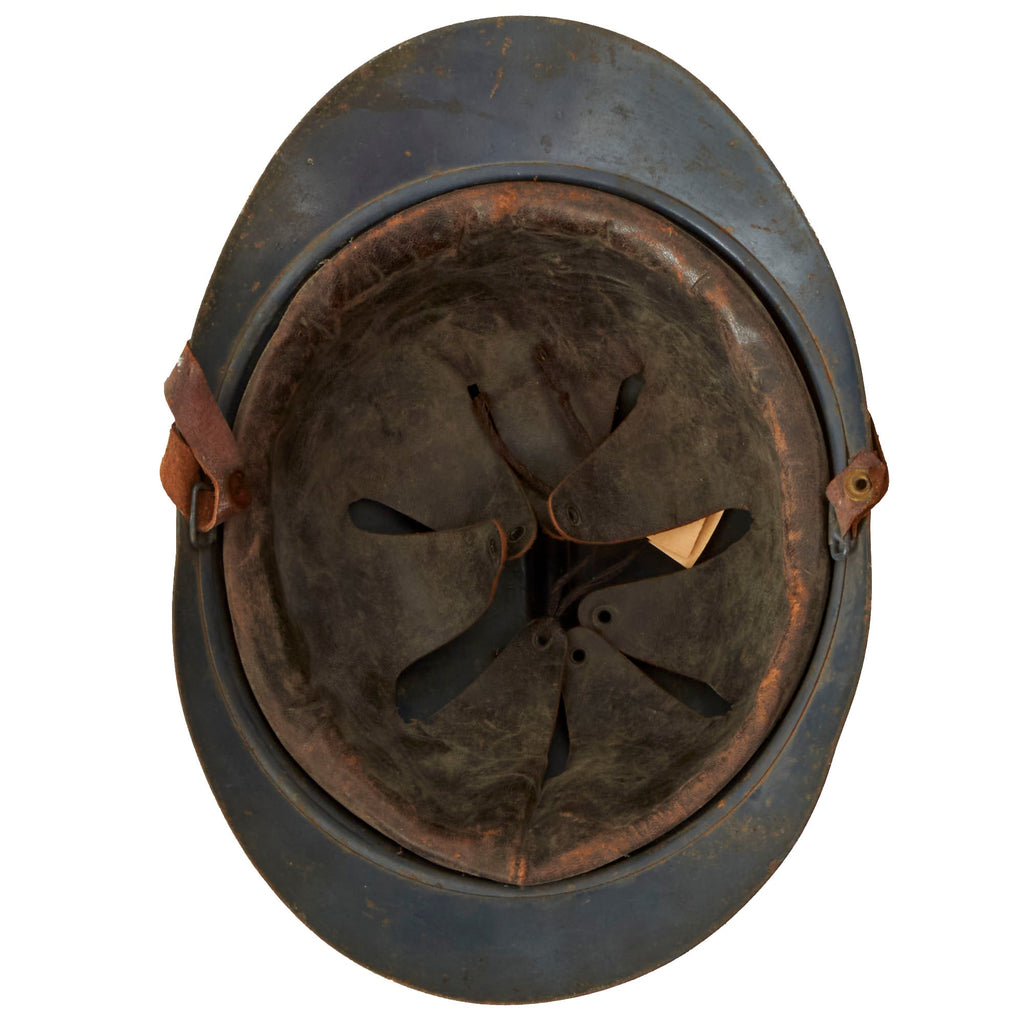 Original French WWI Model 1915 Adrian Helmet in Horizon Blue with Arti ...