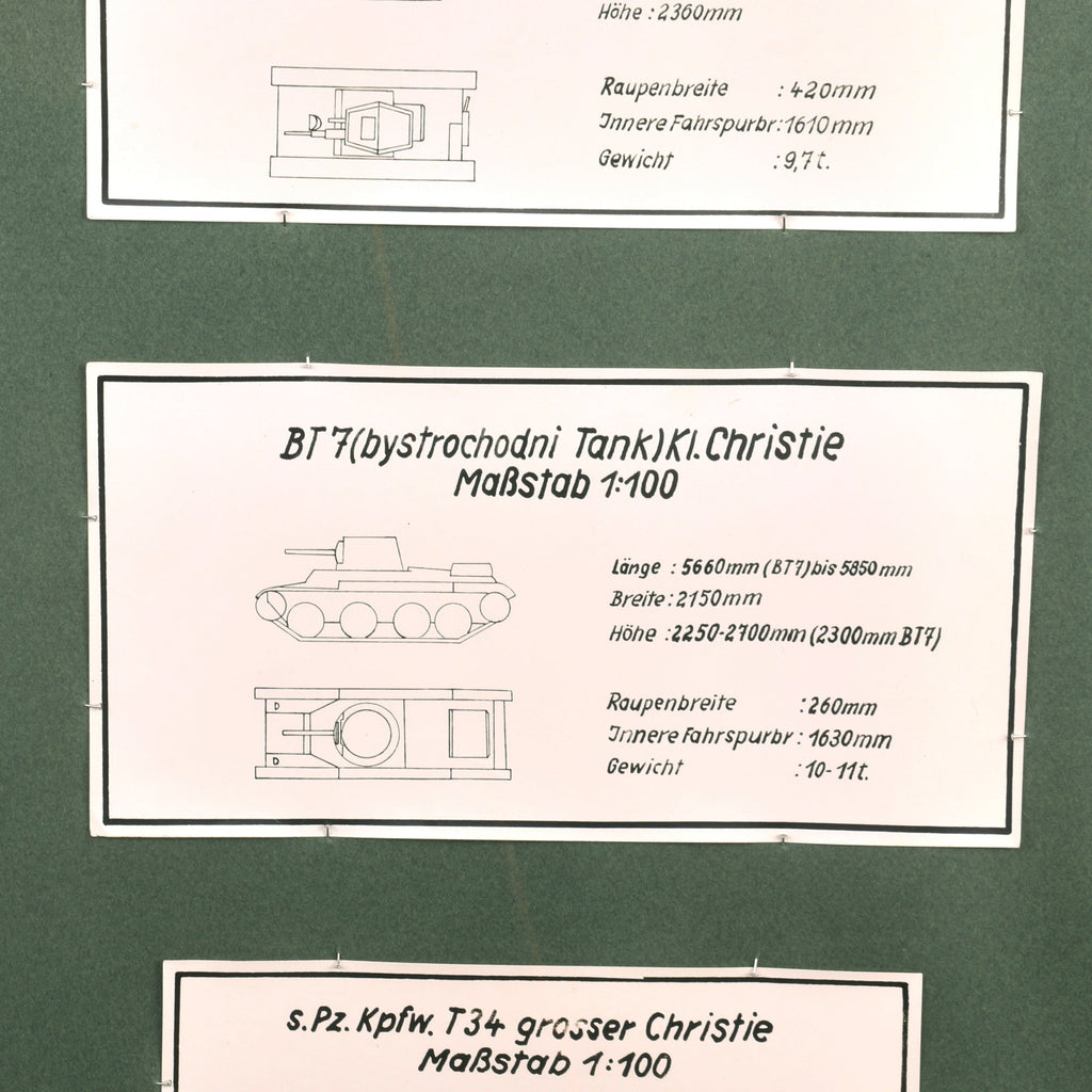 Original German WWII Set of Five 1:100 Scale Soviet Tank Identificatio ...