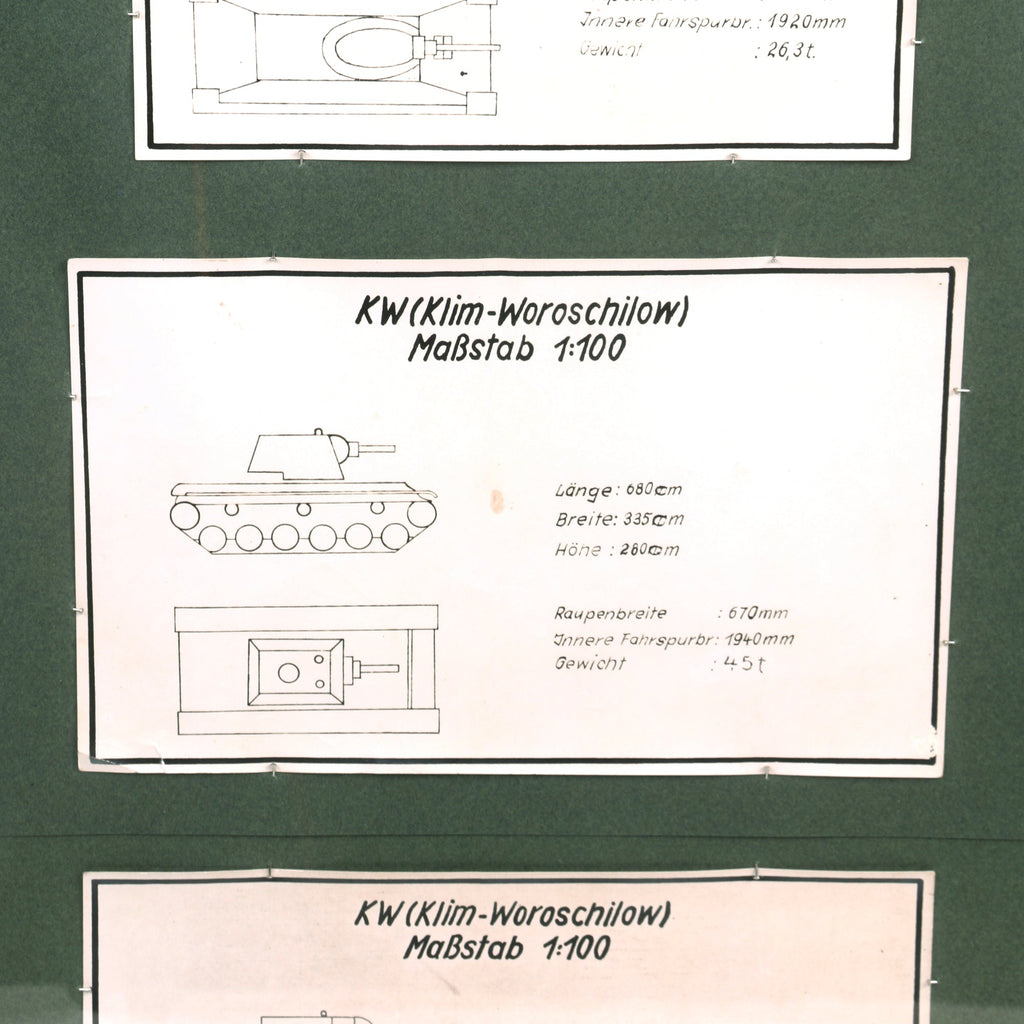 Original German WWII Set of Five 1:100 Scale Soviet Tank Identificatio ...