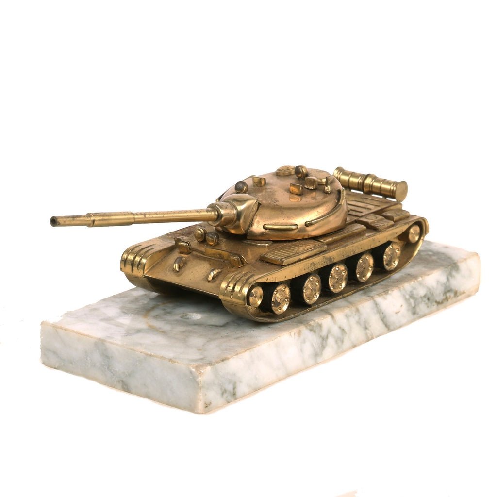 Original Soviet Cold War Era Brass Model T-55 Battle Tank Mounted on 3 ...