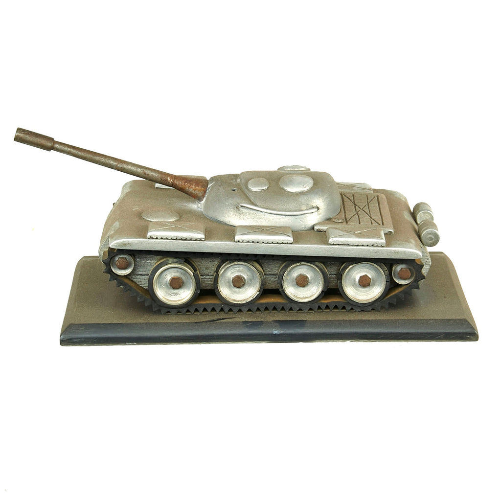 Original Soviet Cold War Era Aluminum Model T-55 Battle Tank Mounted o ...