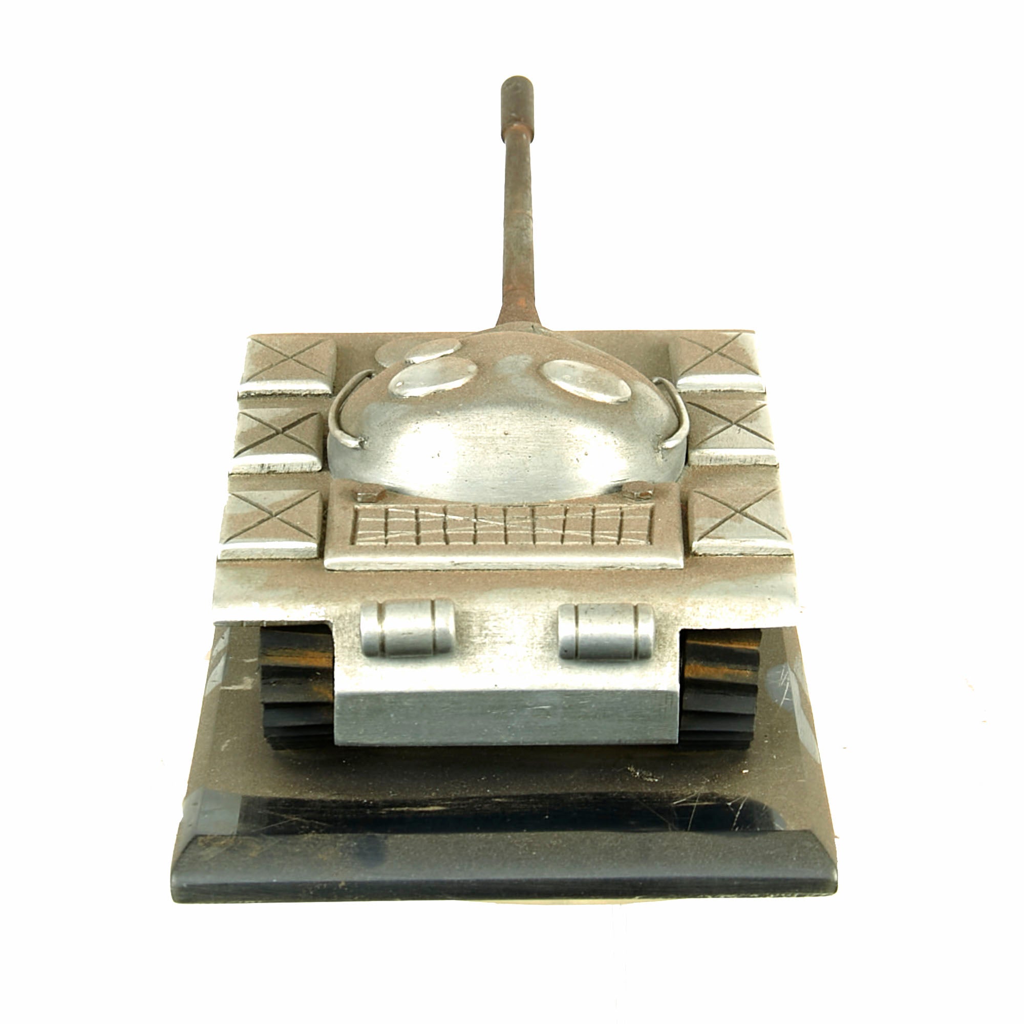 Original Soviet Cold War Era Aluminum Model T-55 Battle Tank Mounted o ...