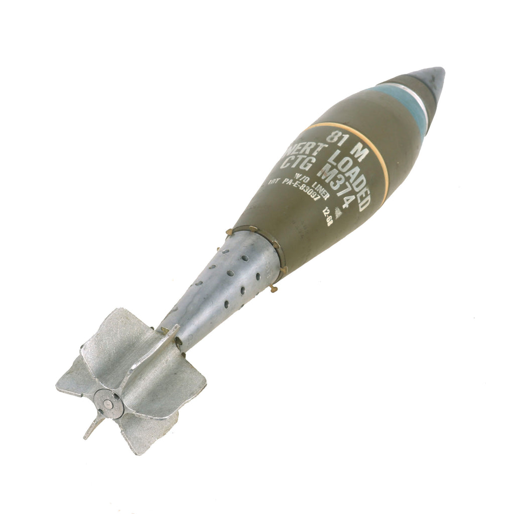 Original U.S. Vietnam War Inert M374 HE 81mm Mortar Round with M517 Fu ...