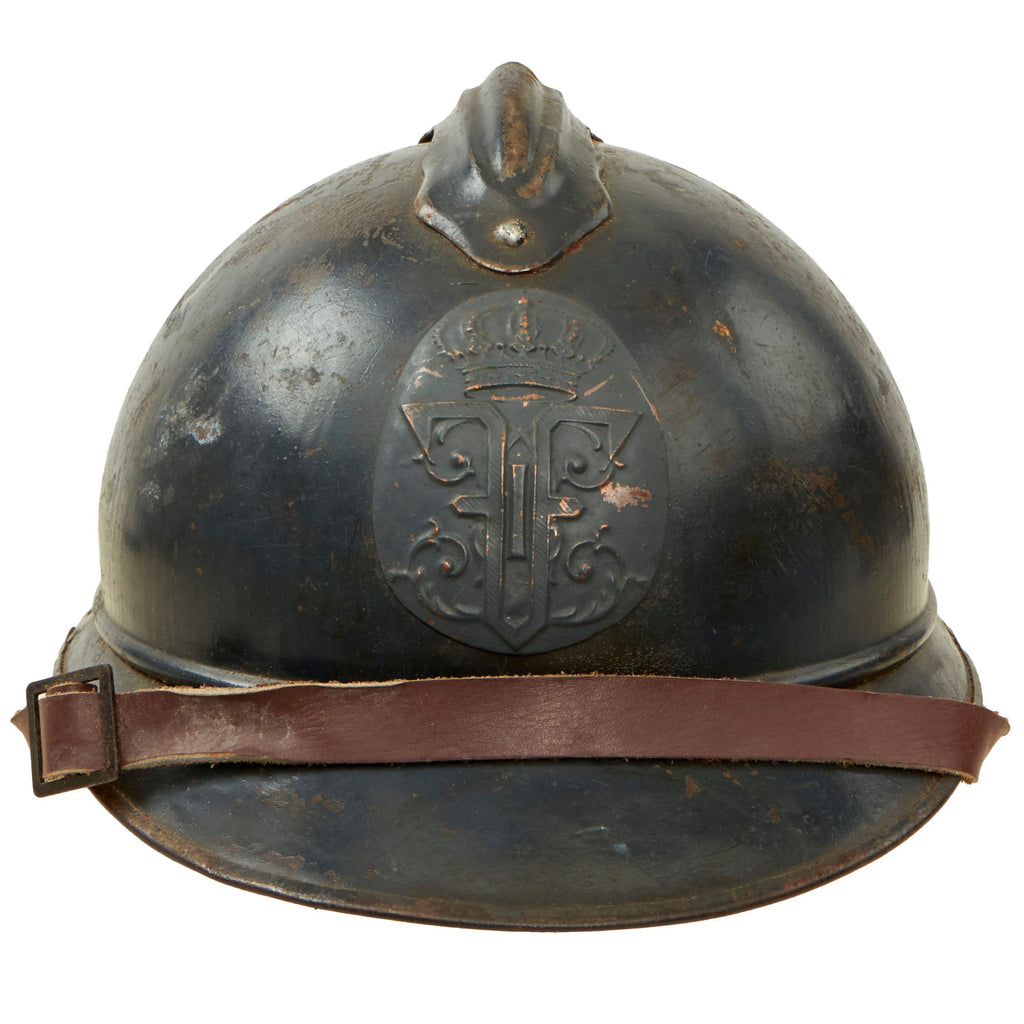 Original RARE WWI Romanian Model 1915 Adrian Helmet with King Ferdinan – International Military ...