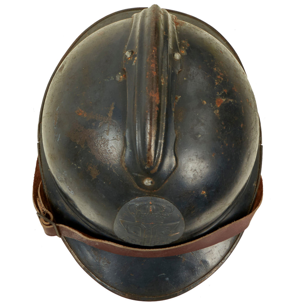 Original RARE WWI Romanian Model 1915 Adrian Helmet with King Ferdinan – International Military ...