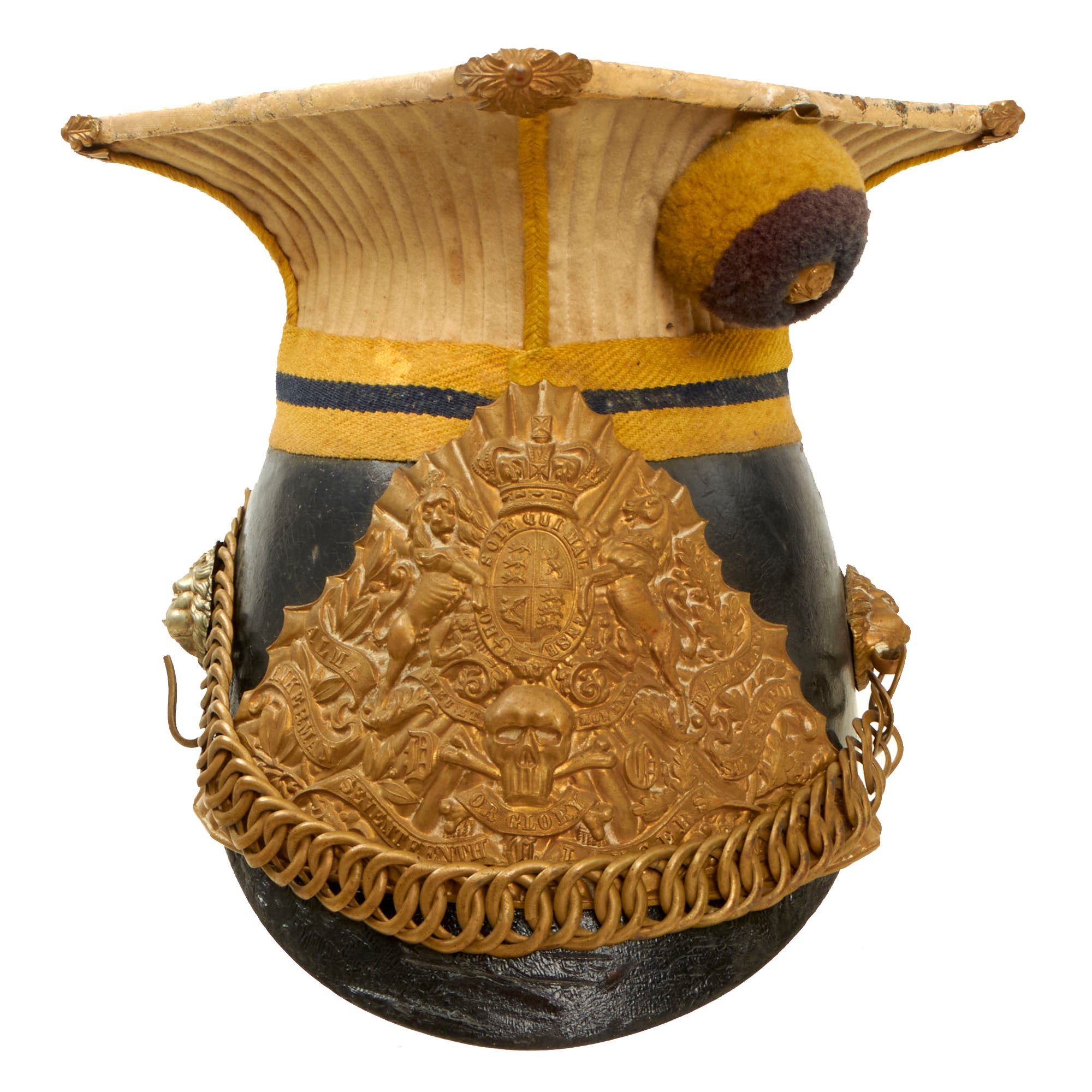 Original British Victorian Era 17th Lancers Other Ranks Chapka Helmet ...
