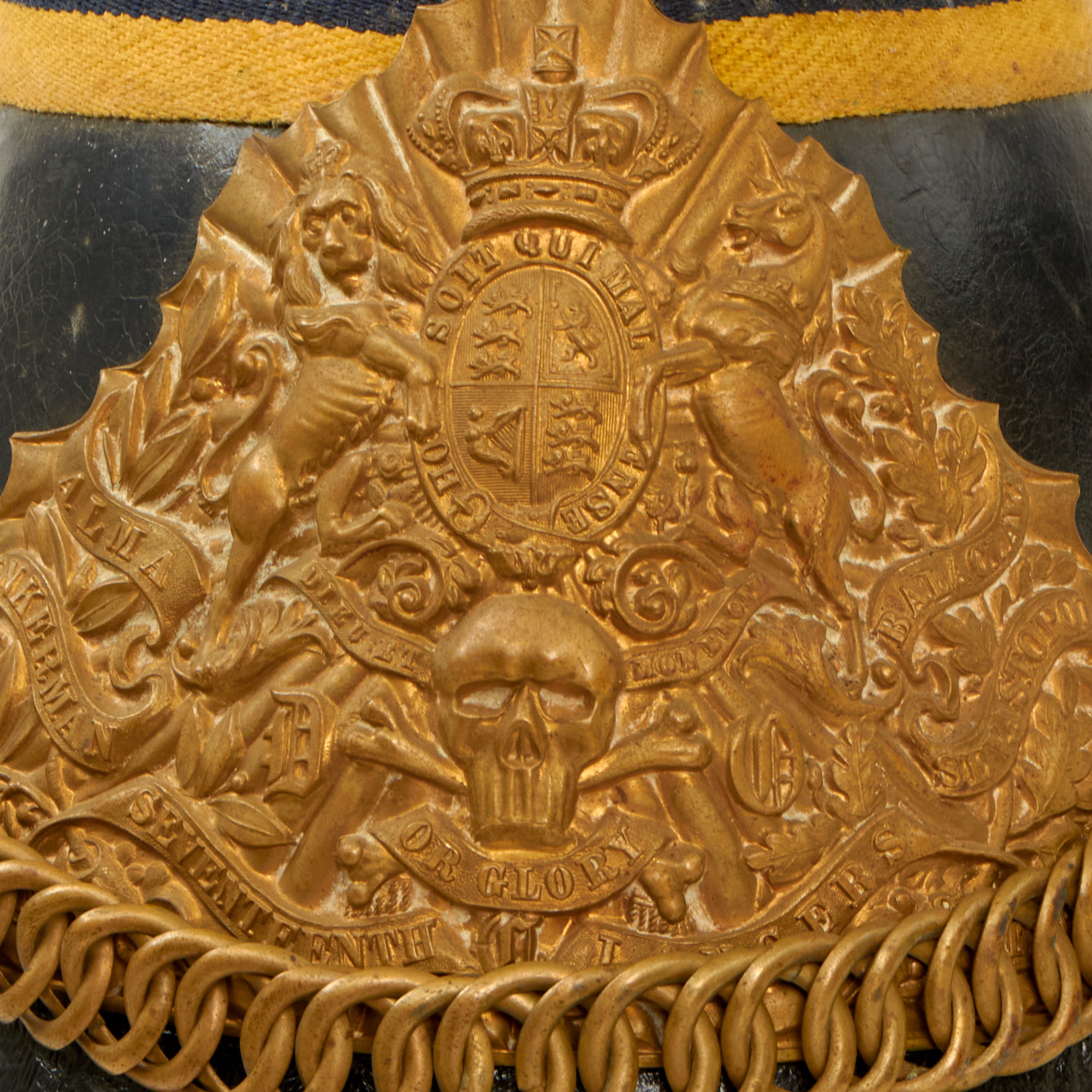 Original British Victorian Era 17th Lancers Other Ranks Chapka Helmet ...