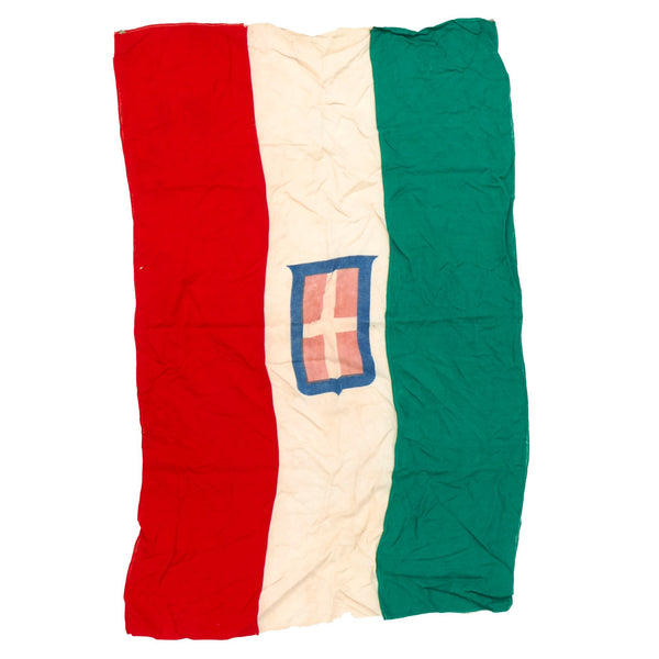Original Italian WWII Kingdom of Italy Flag Banner with Savoy Coat of ...
