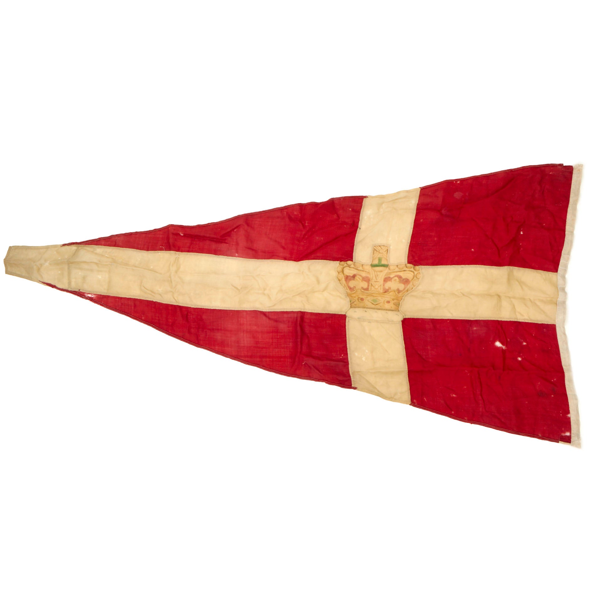 Original Danish WWII Era Denmark Royalty Flag Pennant with Crown - 38 ...