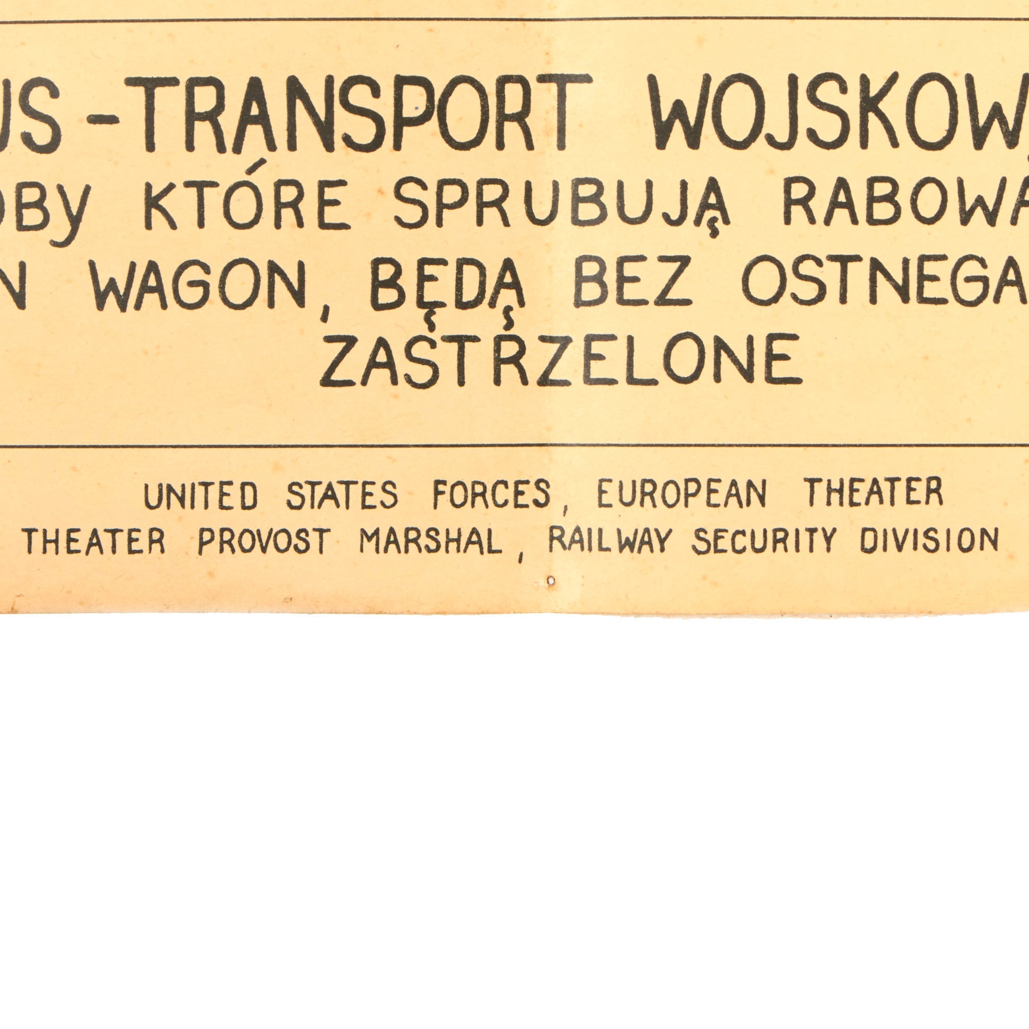 Original U.S. WWII Occupation Railway Security Poster in Five Language ...