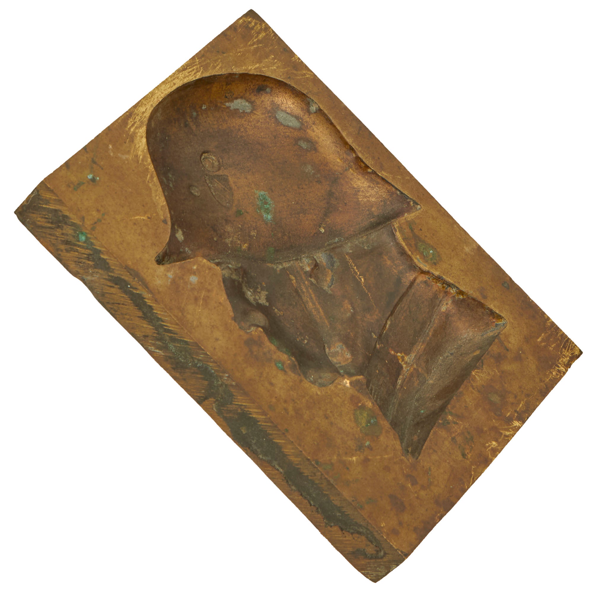 Original German WWII Soldier's Head Plaque and Sculpture Cast Brass Ma ...