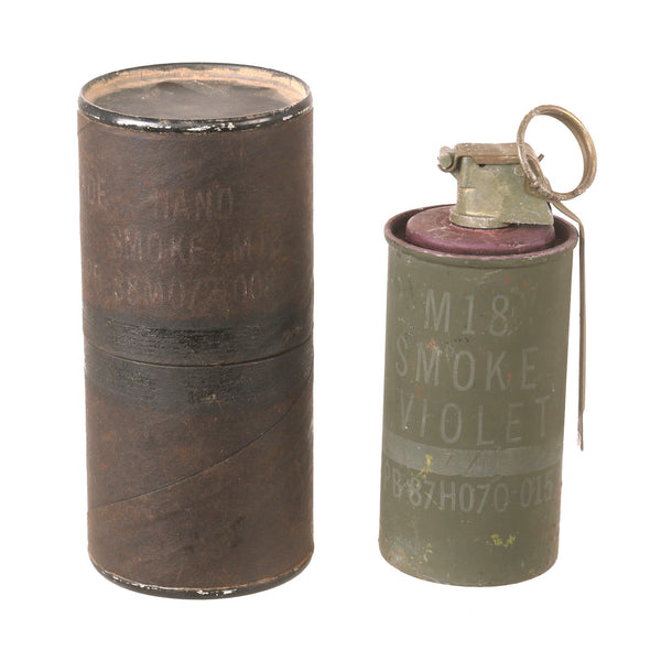 Original U.S. Desert Storm Era Inert Violet M18 Smoke Grenade With Fuz ...