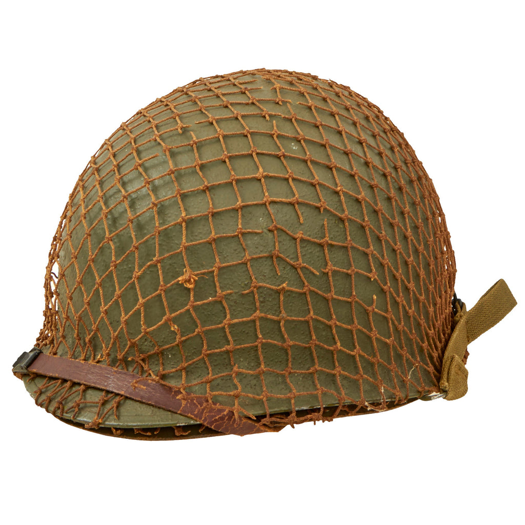 Original U.S. WWII M1 McCord Front Seam Swivel Bale Helmet with Stiffe ...