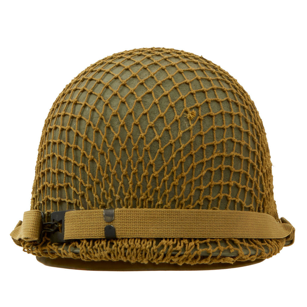 Original U.S. WWII 1945 M1 Schlueter Rear Seam Swivel Bale Helmet with ...