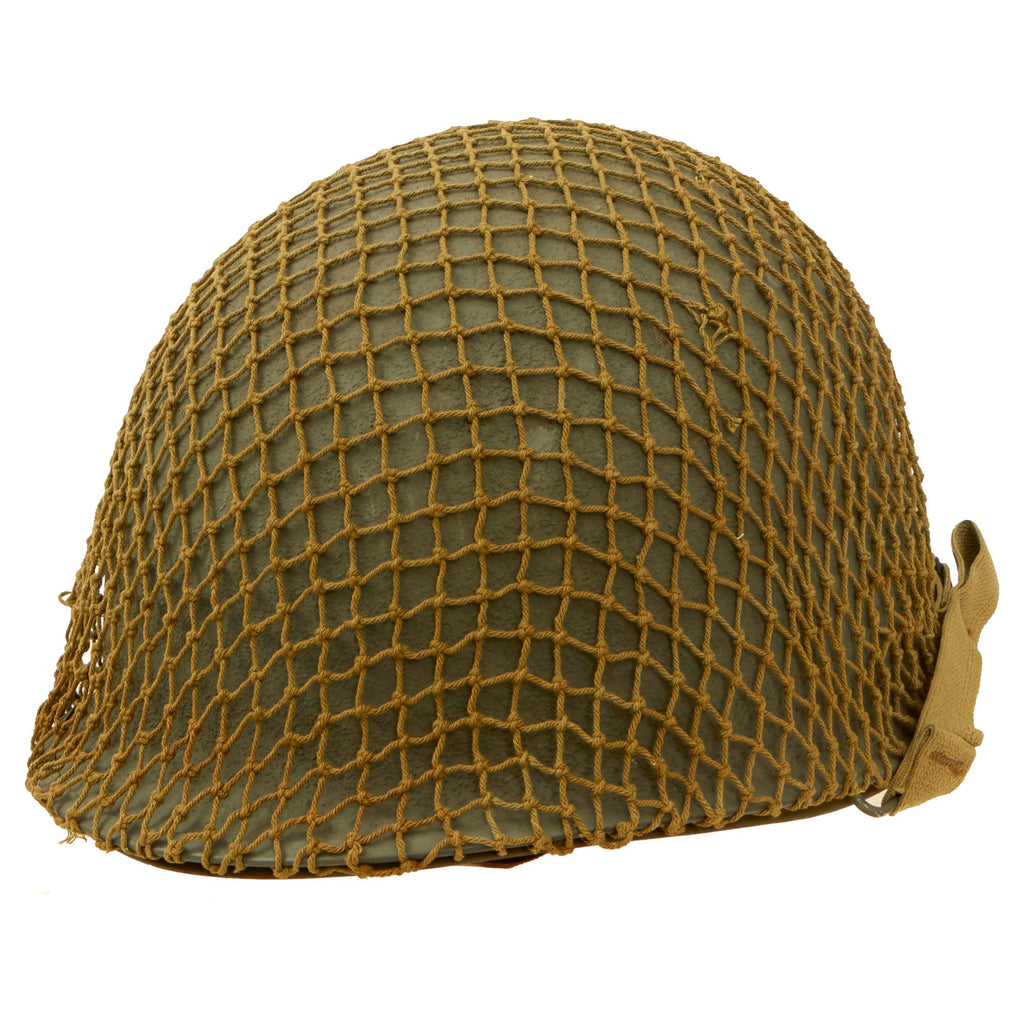 Original U.S. WWII 1945 M1 Schlueter Rear Seam Swivel Bale Helmet with ...