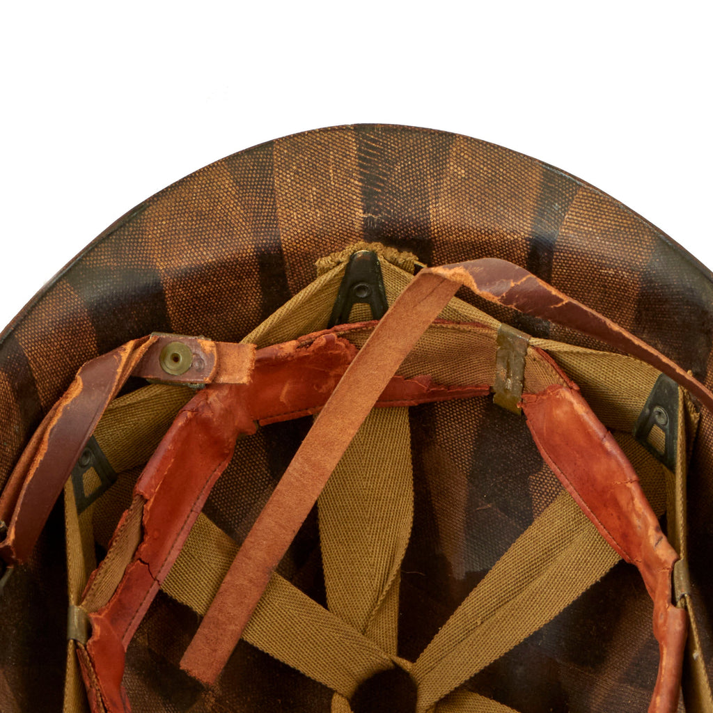Original U.S. WWII 1945 M1 Schlueter Rear Seam Swivel Bale Helmet with ...