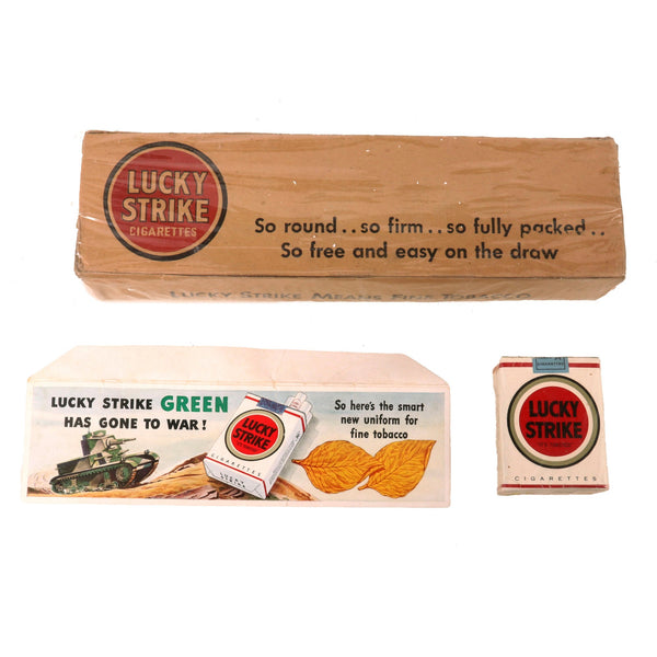 Original U.S. WWII Lucky Strike Cigarettes Lot - Empty Carton, Pack, a ...