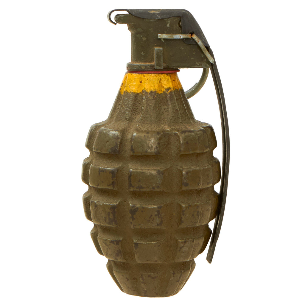 Original U.S. WWII Inert MkII Pineapple Grenade with Yellow Ring & Cor ...
