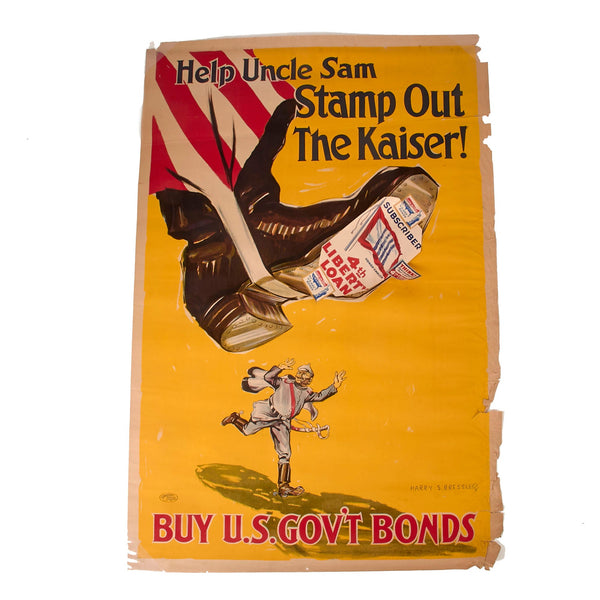 Original U.S. WWI “Help Uncle Sam Stamp Out the Kaiser!” 3rd Liberty L ...