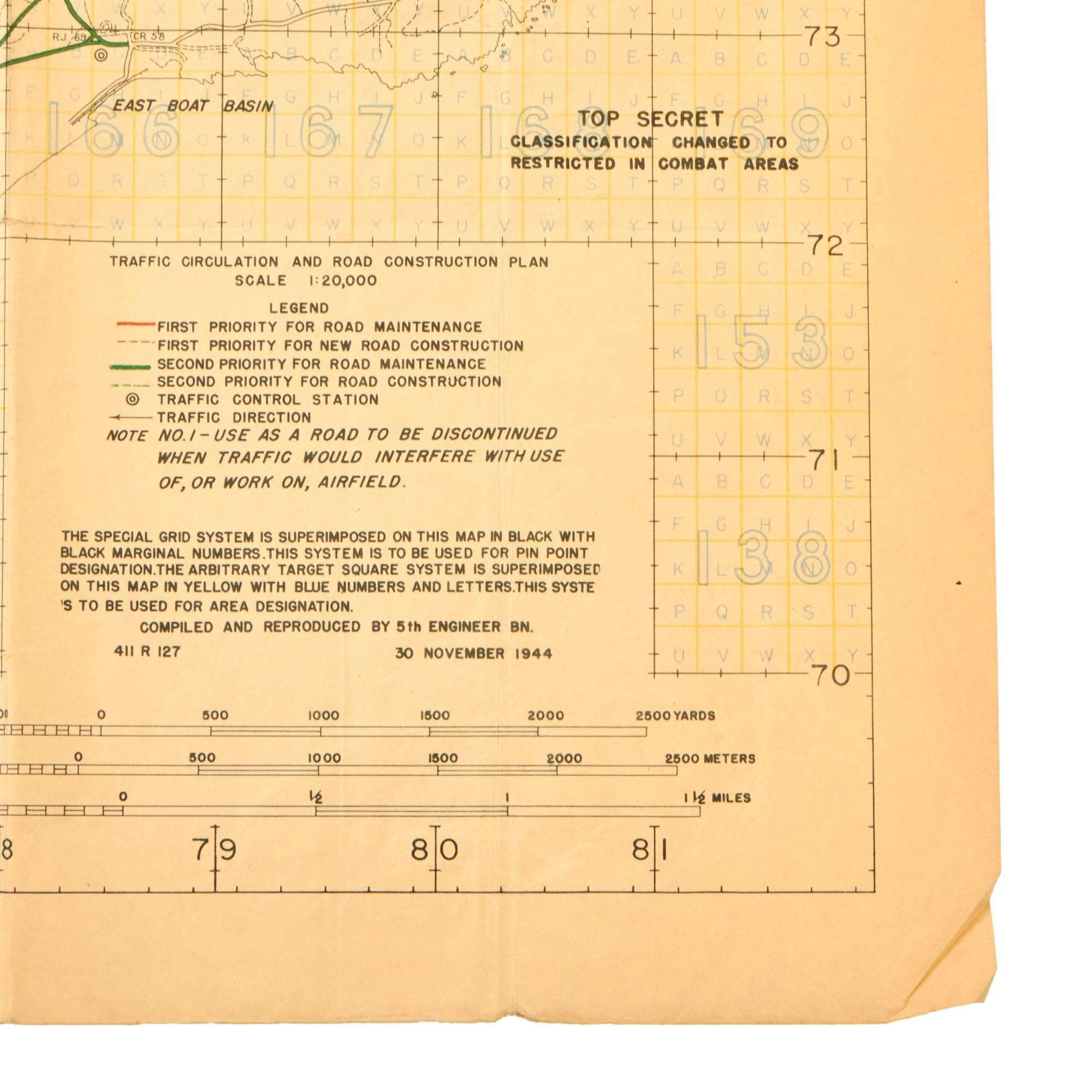 Original U.S. WWII USMC 5th Marine Division Battle of Iwo Jima Top Sec ...