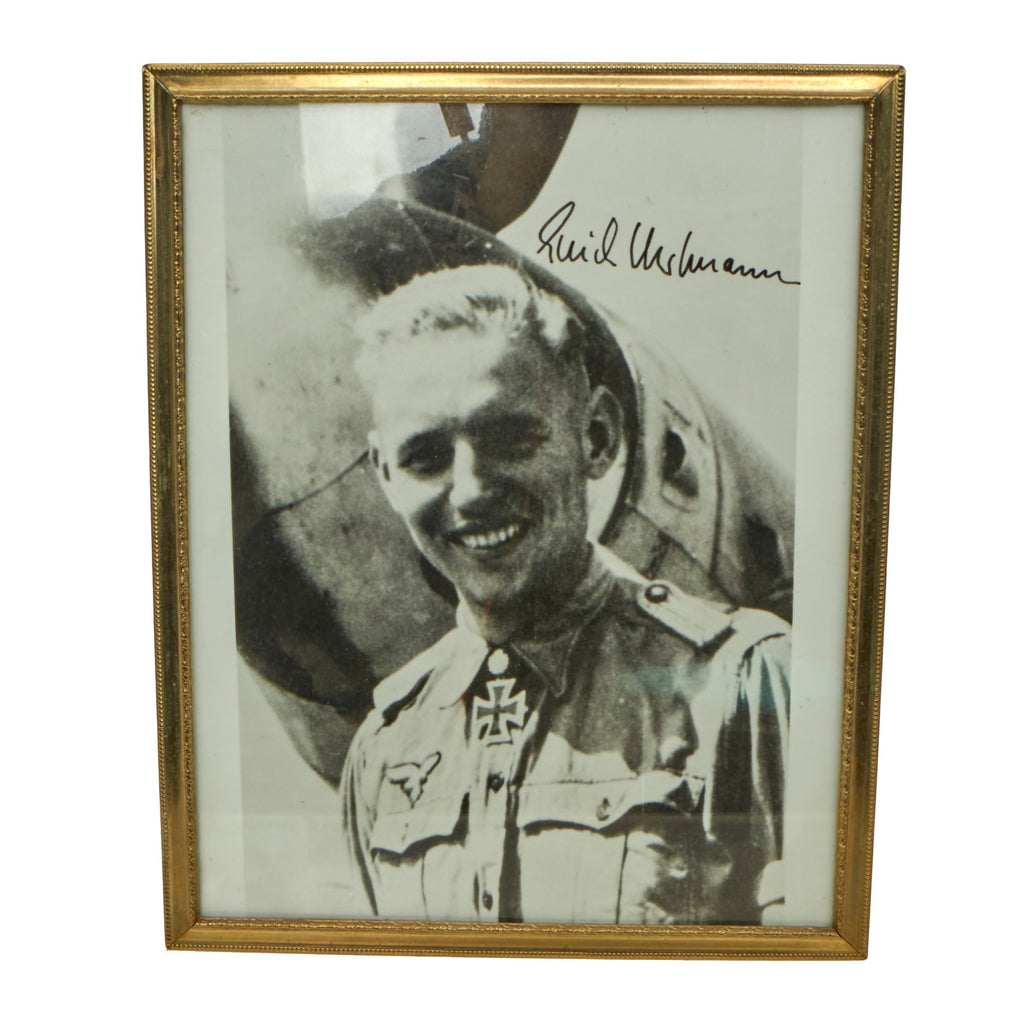 Original German WWII Framed Flying Ace Erich Hartmann Signed Reprinted ...