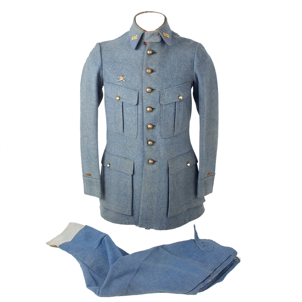 Original French WWI Armored Tanker Lieutenant Officer’s Horizon Blue W ...