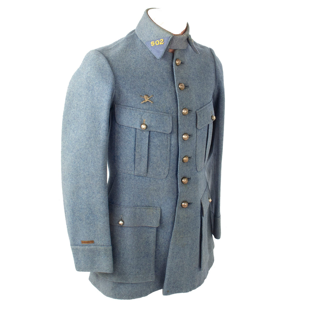 Original French WWI Armored Tanker Lieutenant Officer’s Horizon Blue W ...