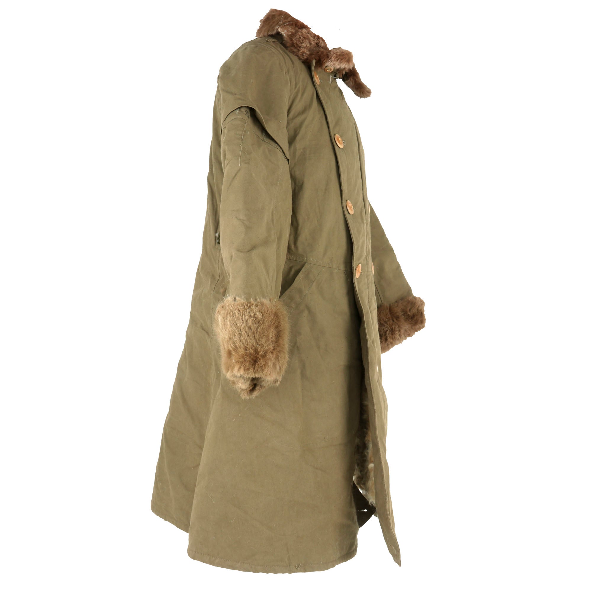Original Imperial Japanese Army WWII Quilted Rabbit Fur Lined Winter P ...