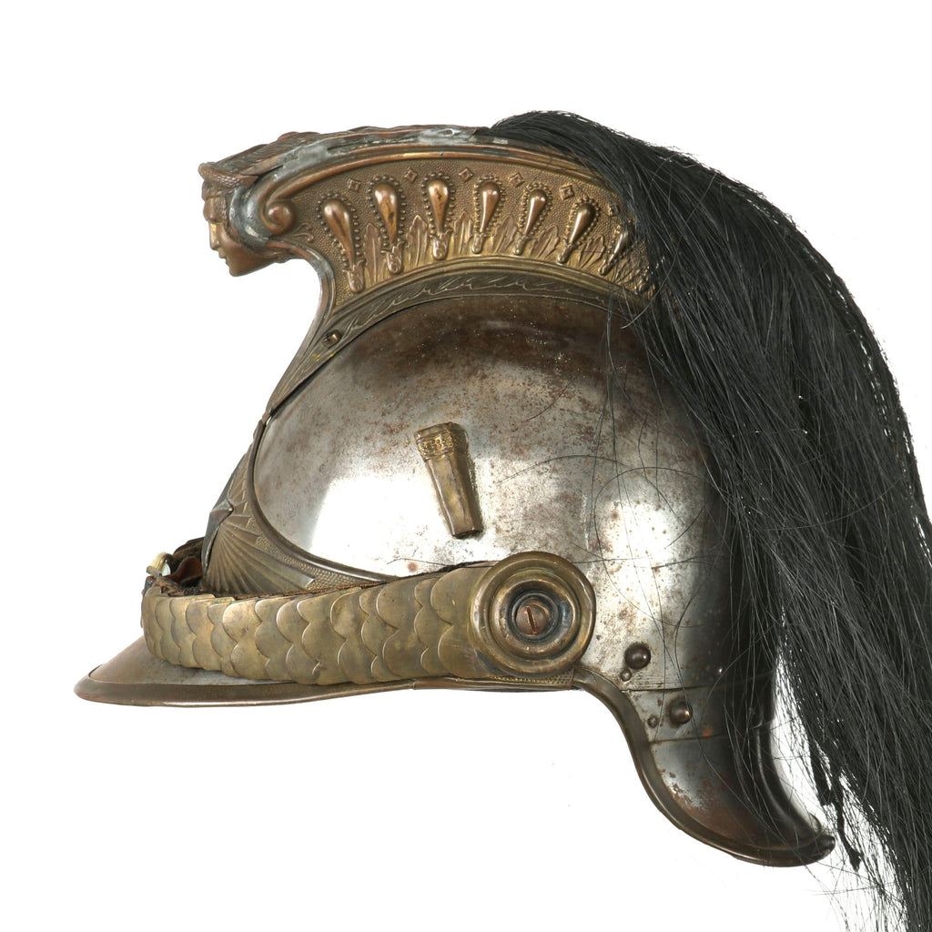 Original French WWI Era Model 1874 Steel and Brass Hussar’s Helmet wit ...