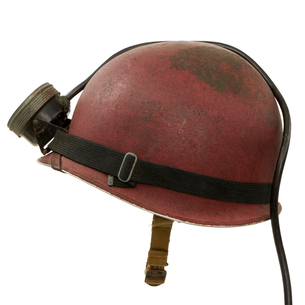 Original U.S. WWII Navy Damage Control M1 Helmet with Mounted Flashlig ...