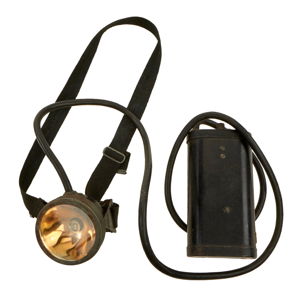 Original U.S. WWII Navy Damage Control M1 Helmet with Mounted Flashlig ...