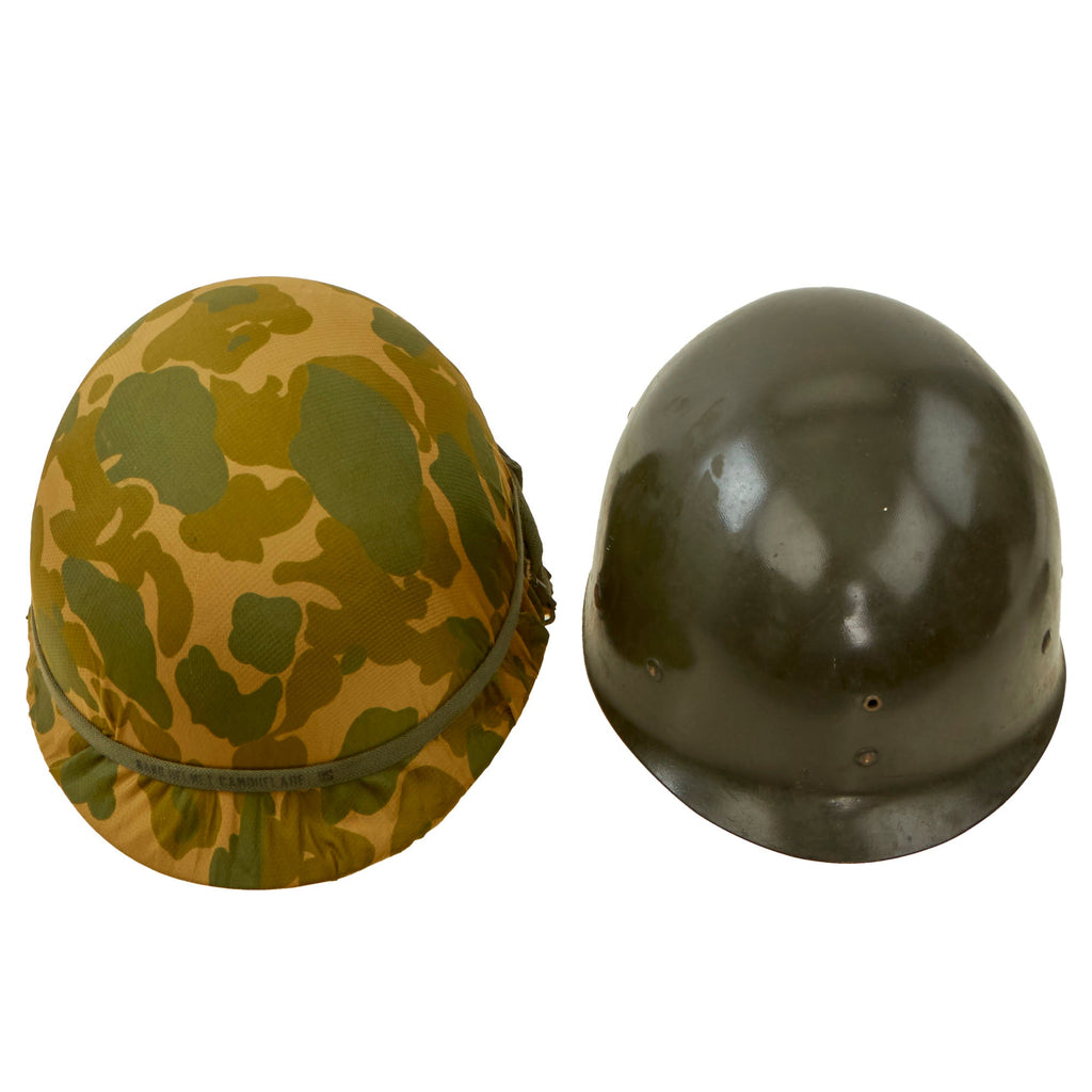 Original U.S. Korean War Era M1 Helmet with Camouflage Parachute Canop ...
