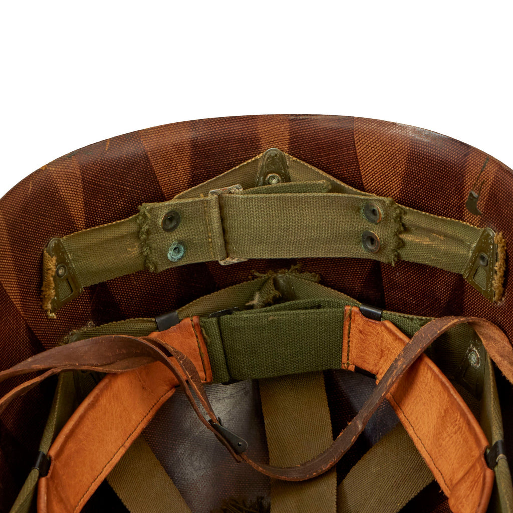 Original U.S. Korean War Era M1 Helmet with Camouflage Parachute Canop ...