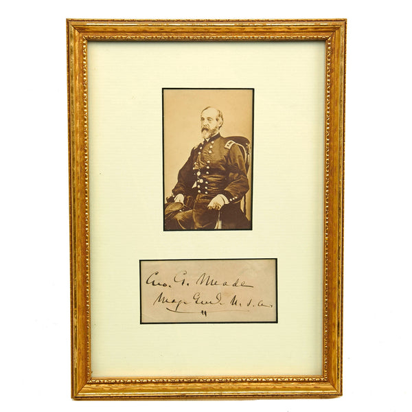 Original U.S. Civil War Framed Major General George Meade Autograph ...