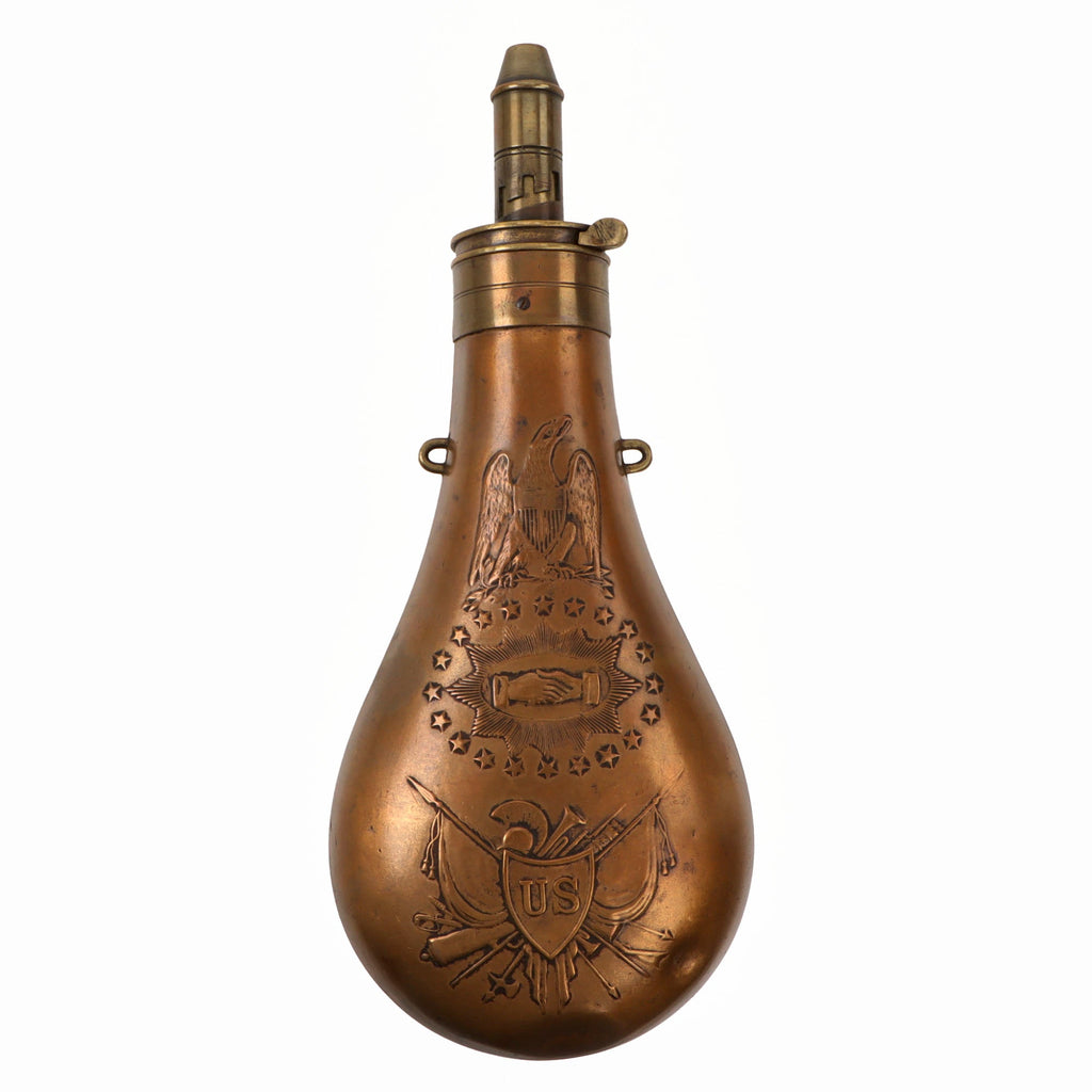Original U.S. Civil War Copper Batty Peace Powder Flask by Batty Broth ...