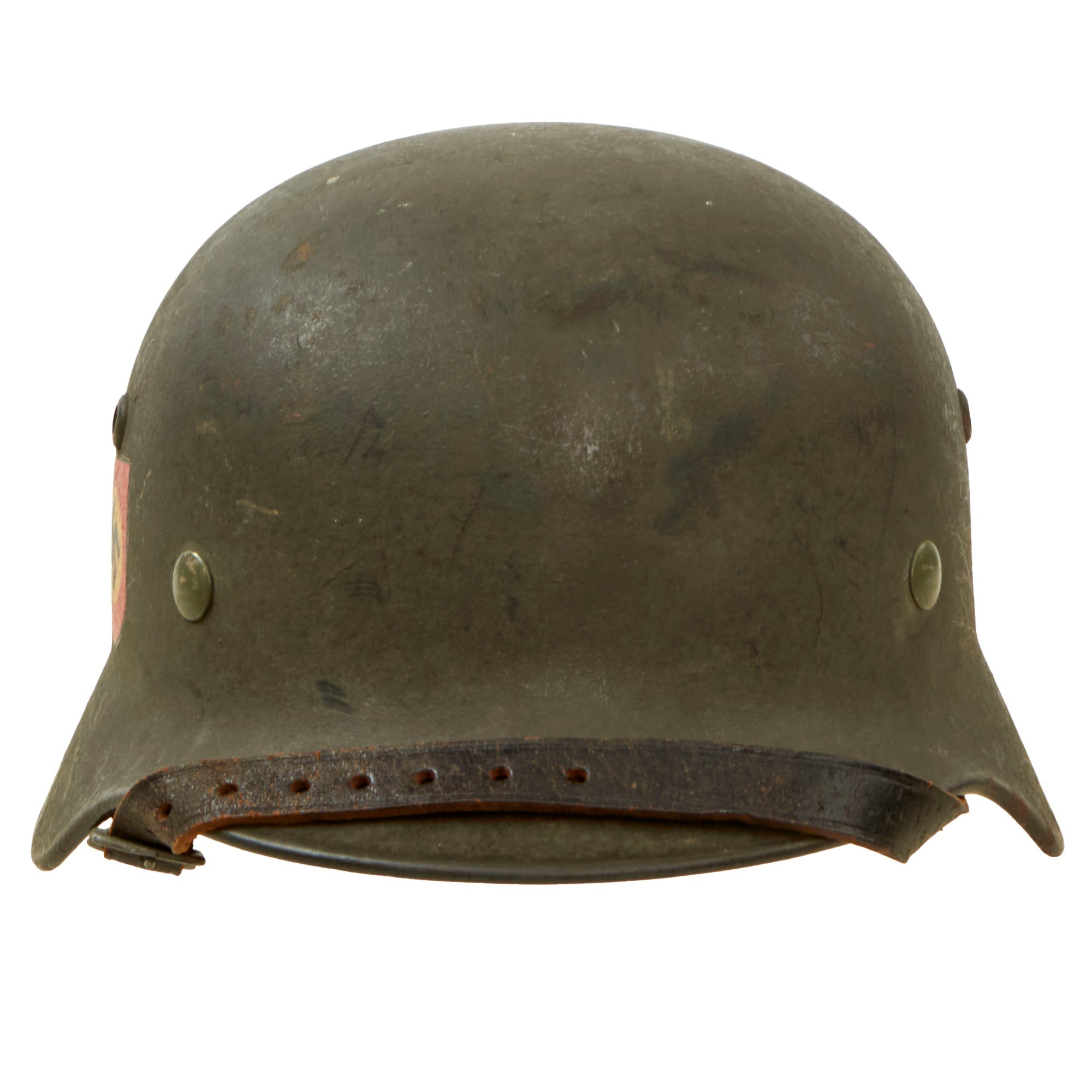 Original German WWII Named Double Decal NSDAP Civic Police M35 Steel C ...