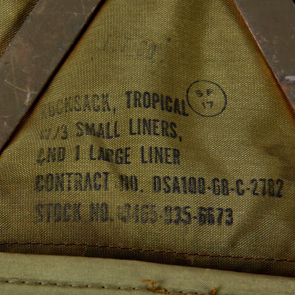 Original U.S. Vietnam War Scarce Tropical Jungle Rucksack - 1968 Dated ...