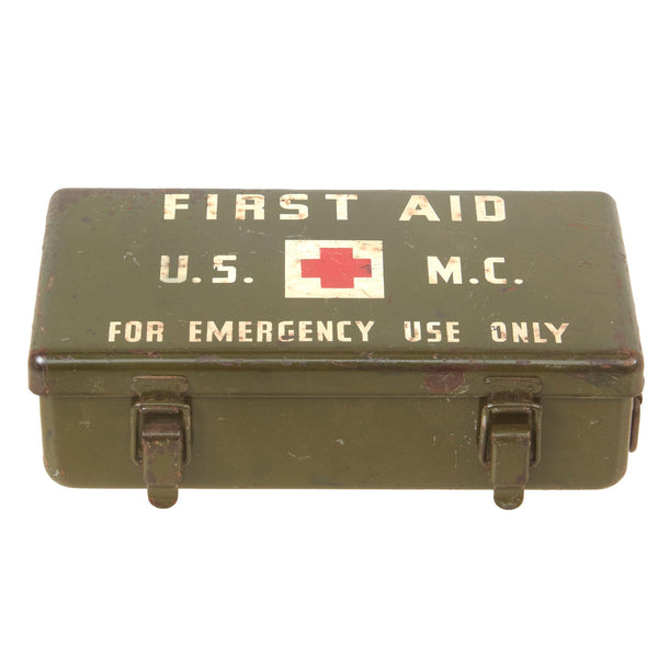 Original U.S. WWII USMC Motor Vehicle 12 Unit First Aid Kit For Jeep w ...
