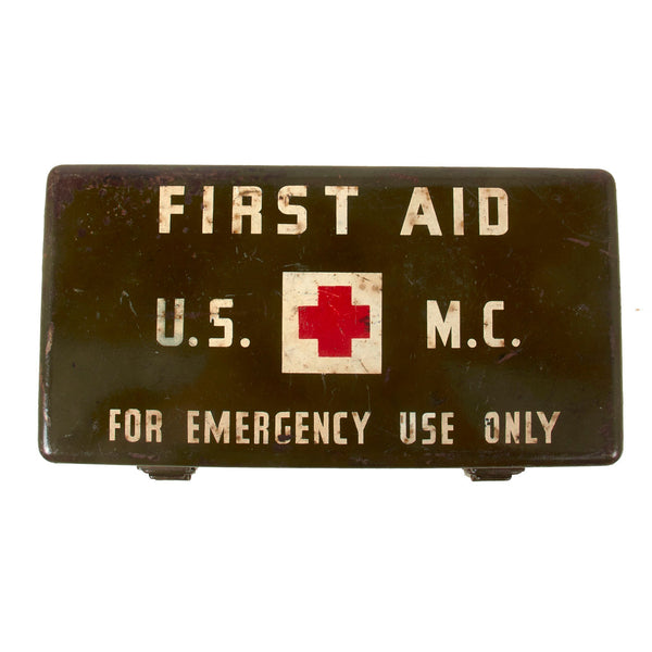 Original U.S. WWII USMC Motor Vehicle 12 Unit First Aid Kit For Jeep w ...