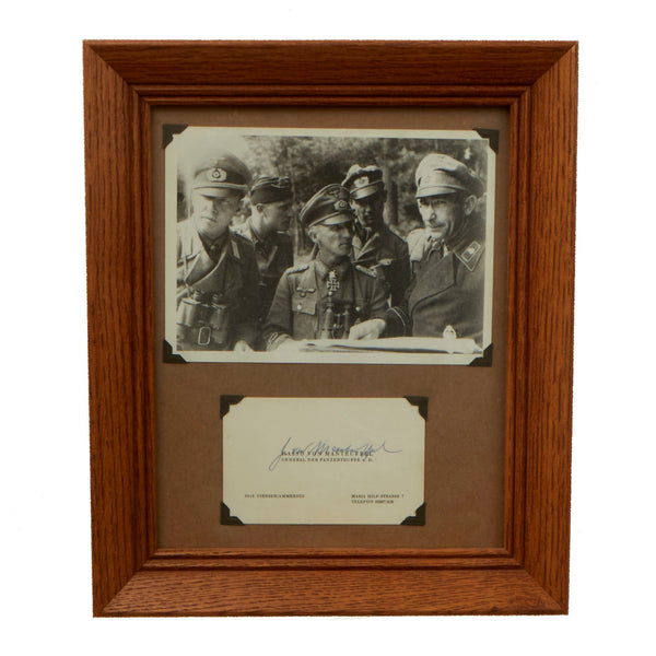 Original Framed Photograph and Signed Calling Card of German WWII Gene ...