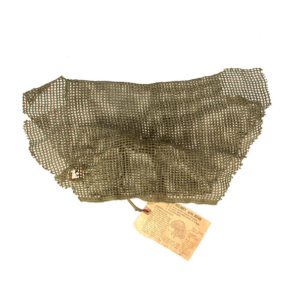 Original U.S. WWII M1944 Helmet Net with Band & Original Tag - Rare ...