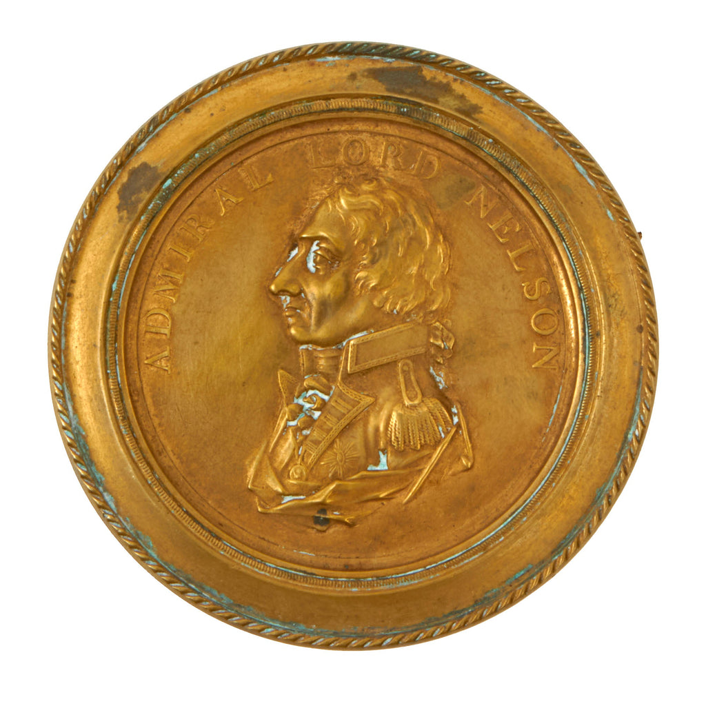 Original British Napoleonic Admiral Lord Nelson Gilt Brass Snuff Box w ...