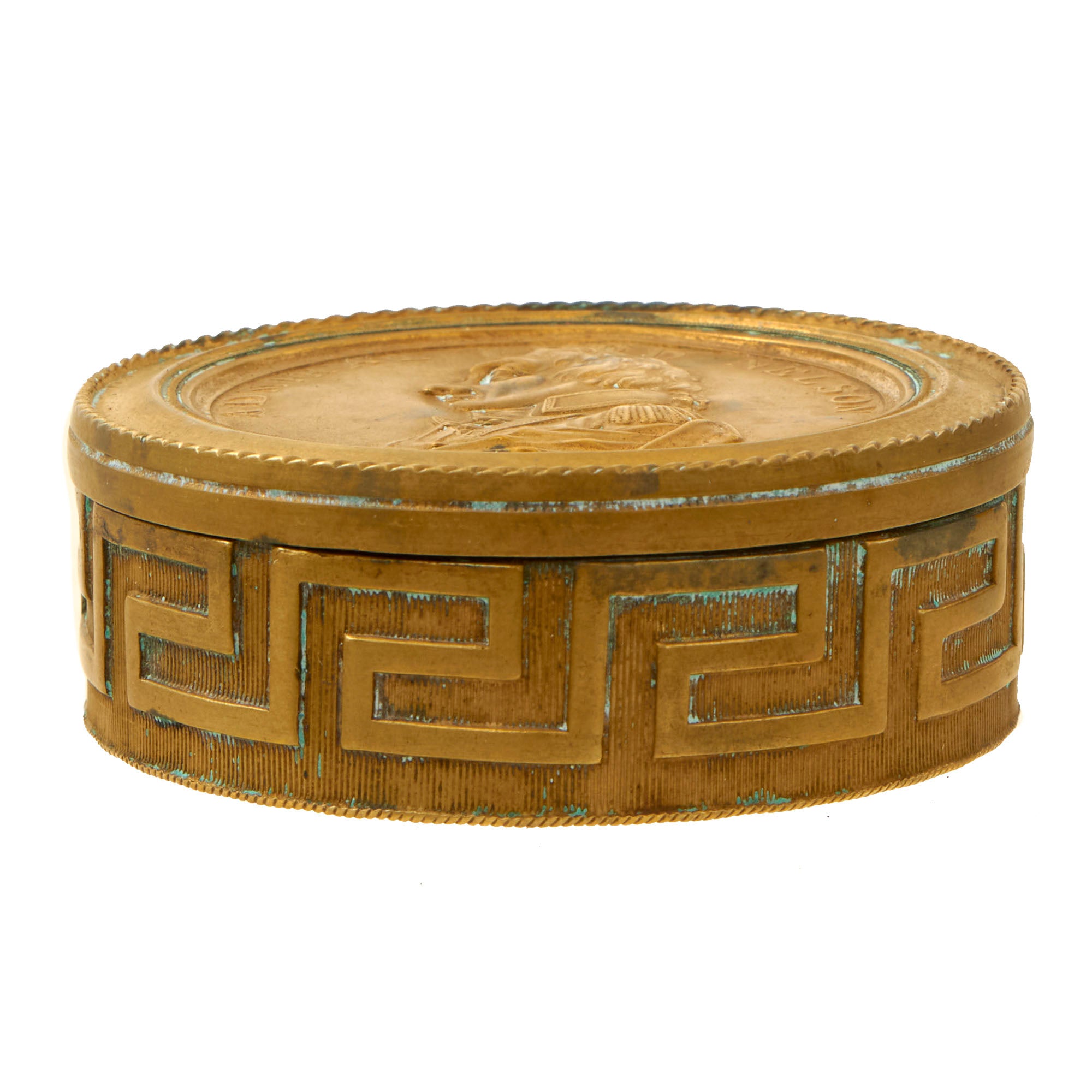 Original British Napoleonic Admiral Lord Nelson Gilt Brass Snuff Box w ...