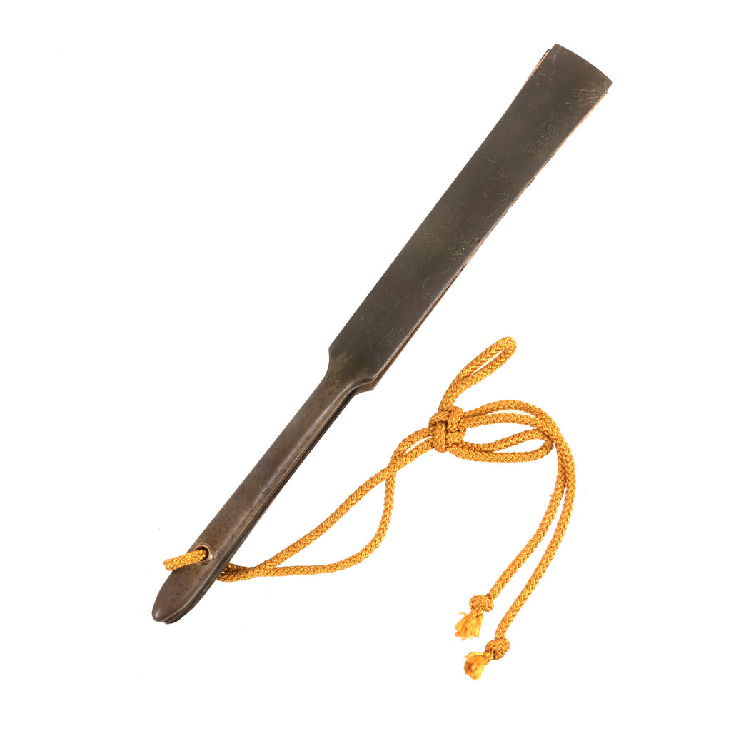 Original Japanese Edo Period Iron War Fan “Tessen” with Engraved Drago ...