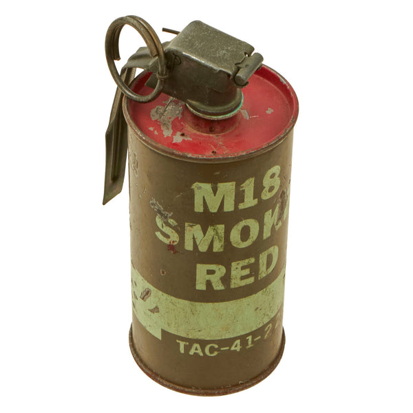 Original U.S. Vietnam War Era Inert Red M18 Smoke Grenade With Fuze ...