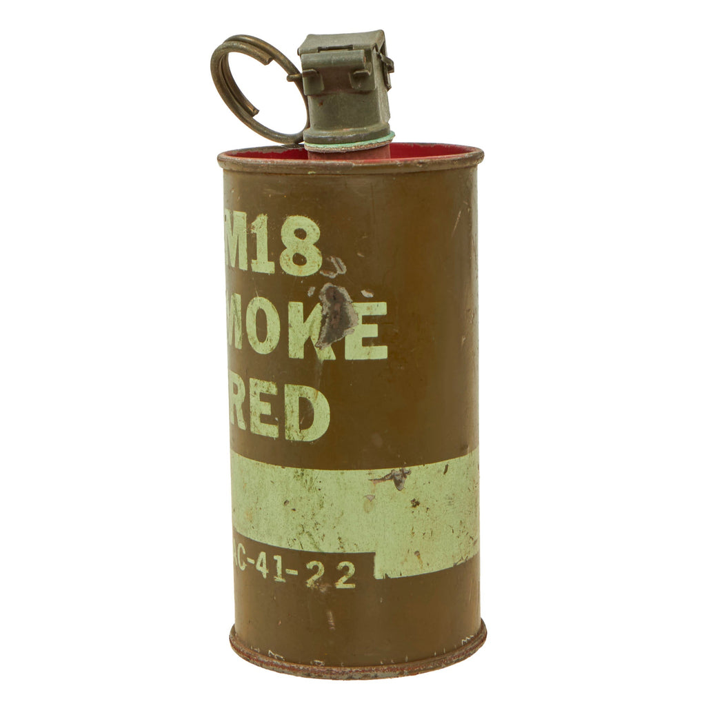 Original U.S. Vietnam War Era Inert Red M18 Smoke Grenade With Fuze ...
