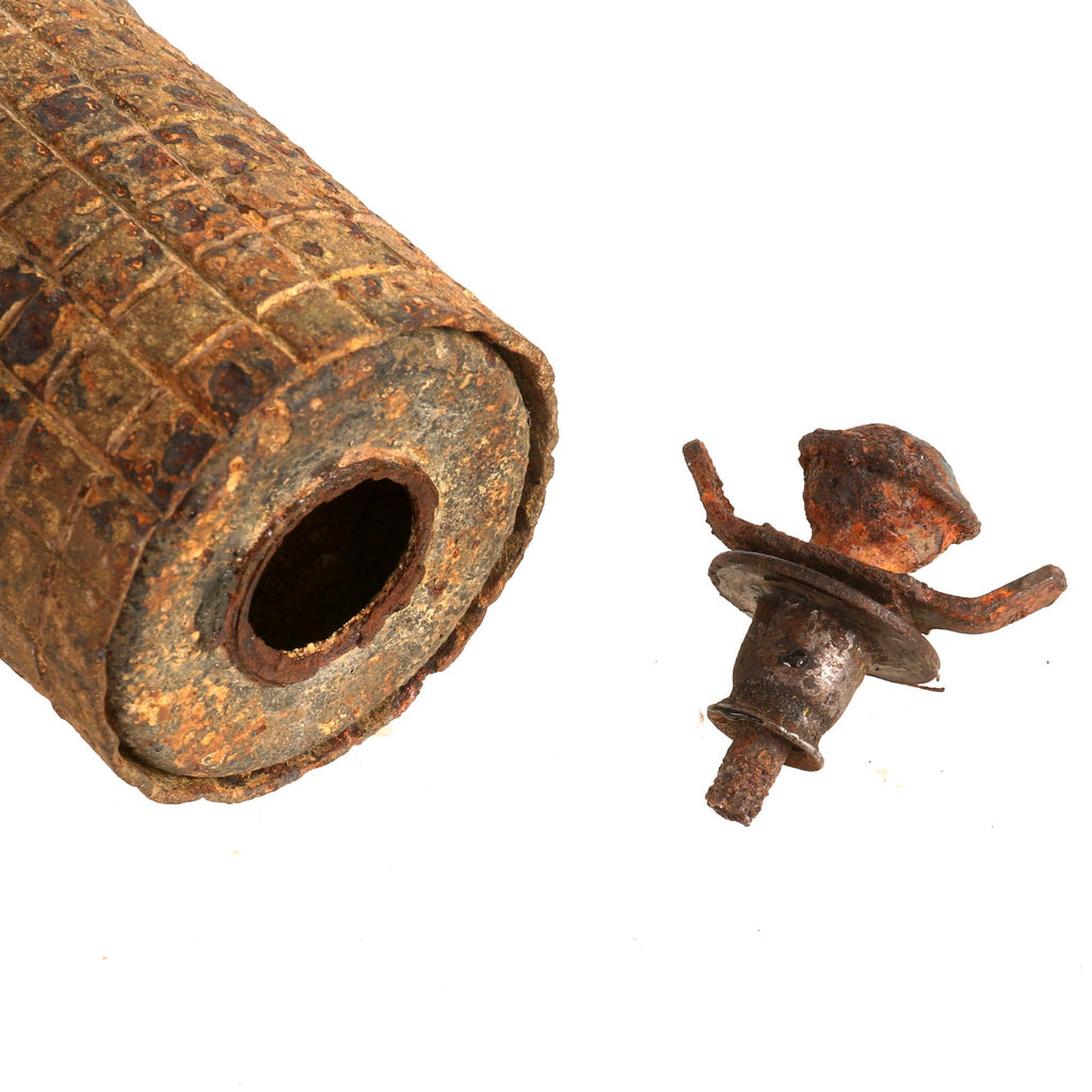 Original German WWII M43 Inert Stick Grenade with Corrugated Fragmenta ...