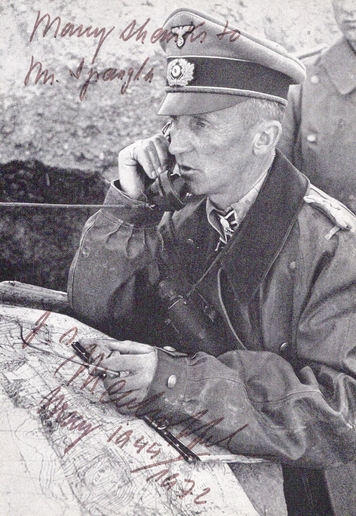 Original Signed Photo of German WWII General der Panzertruppe Hasso vo ...