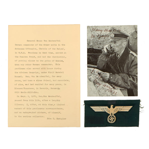 Original Signed Photo of German WWII General der Panzertruppe Hasso vo ...