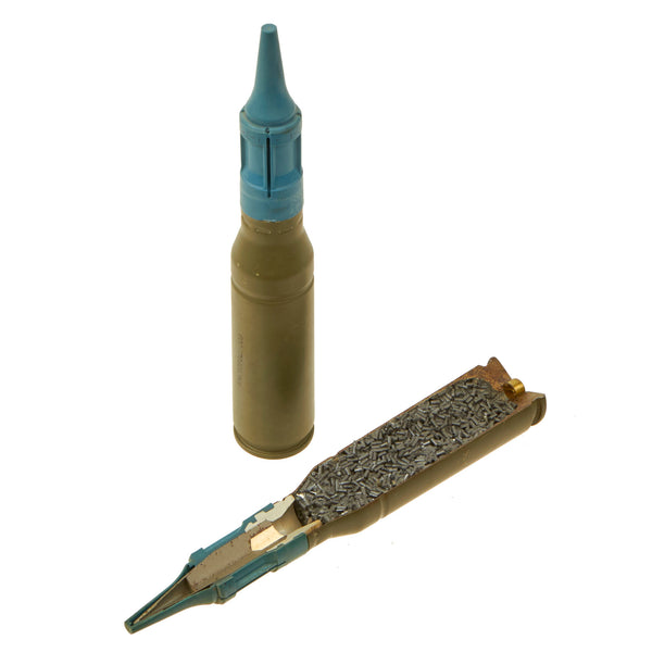 Original U.S. Cold War Era Inert 25mm TPDS-T M910 Round Set with Cutaw ...